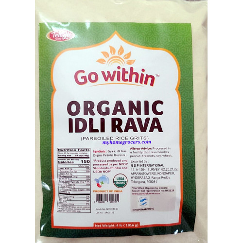 ORGANIC IDLI / IDLY RAVA GO WITHIN - 4 LBS